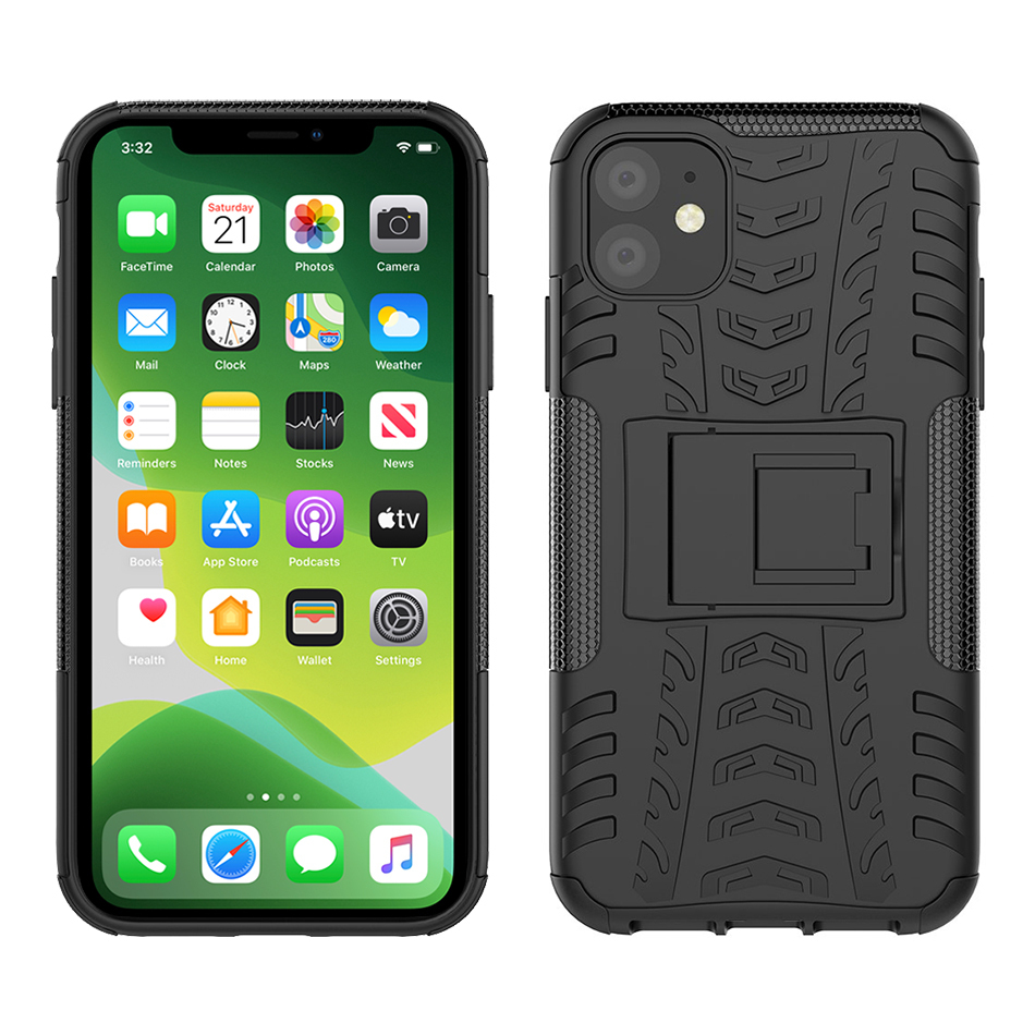 Dual Layer Rugged Tough Case for Apple iPhone 11 (Black)